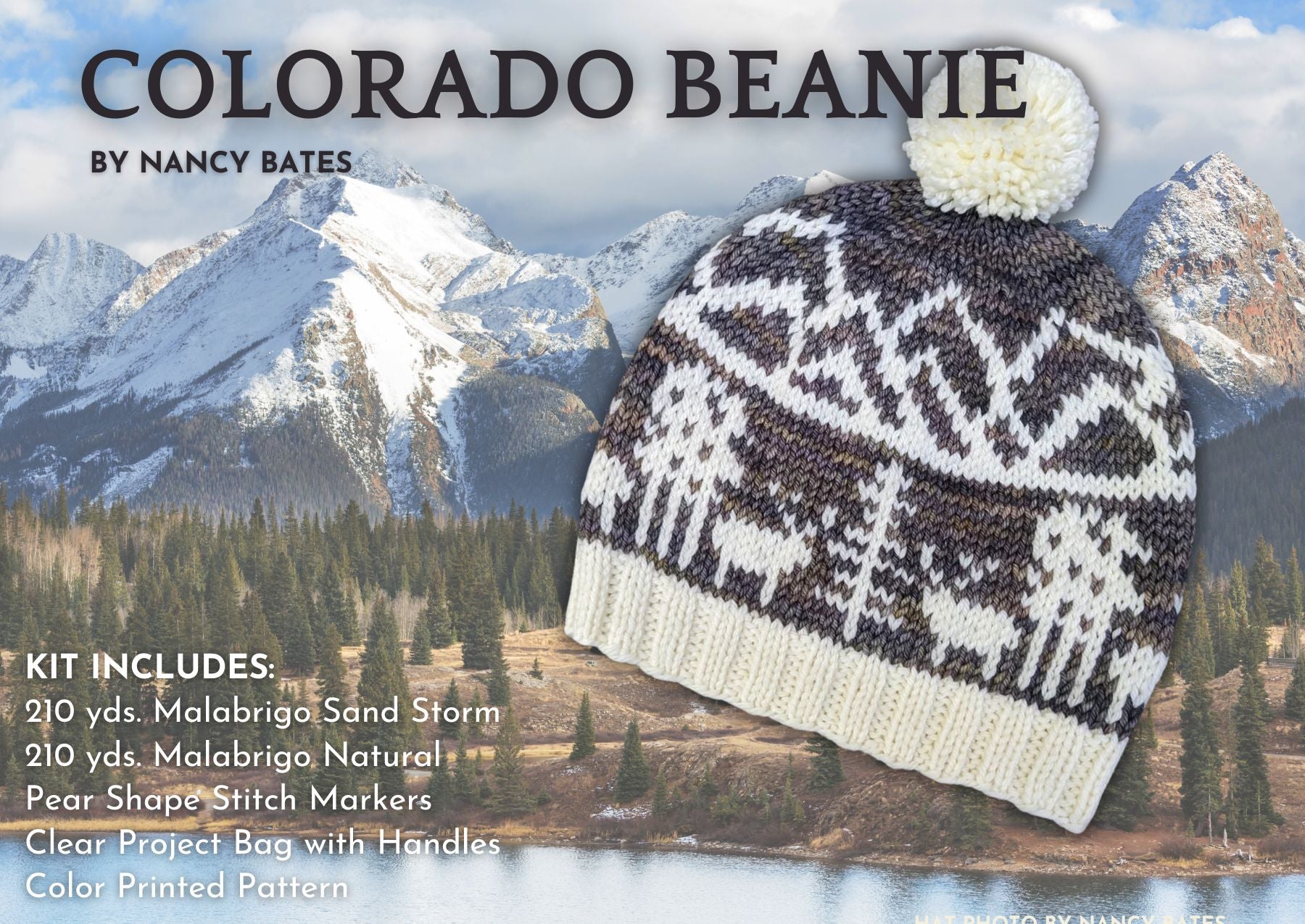 Colorado State Beanie Knitting Kit - Nancy Bates Design